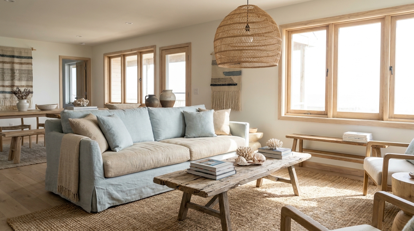coastal decor color palette: 9 blue, sand & white...